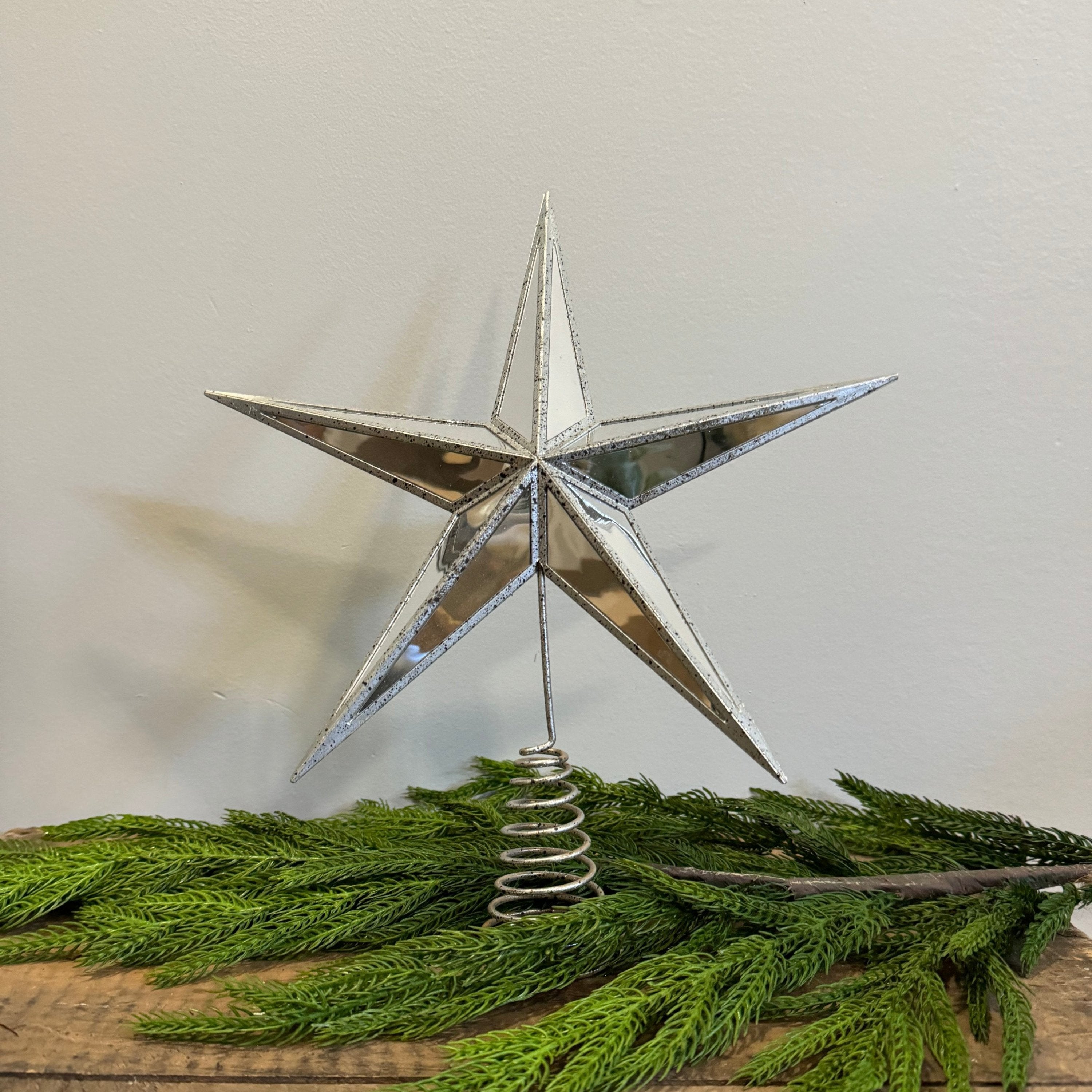 Mirrored Glass Silver Star Tree Topper – TIN BARN MARKET