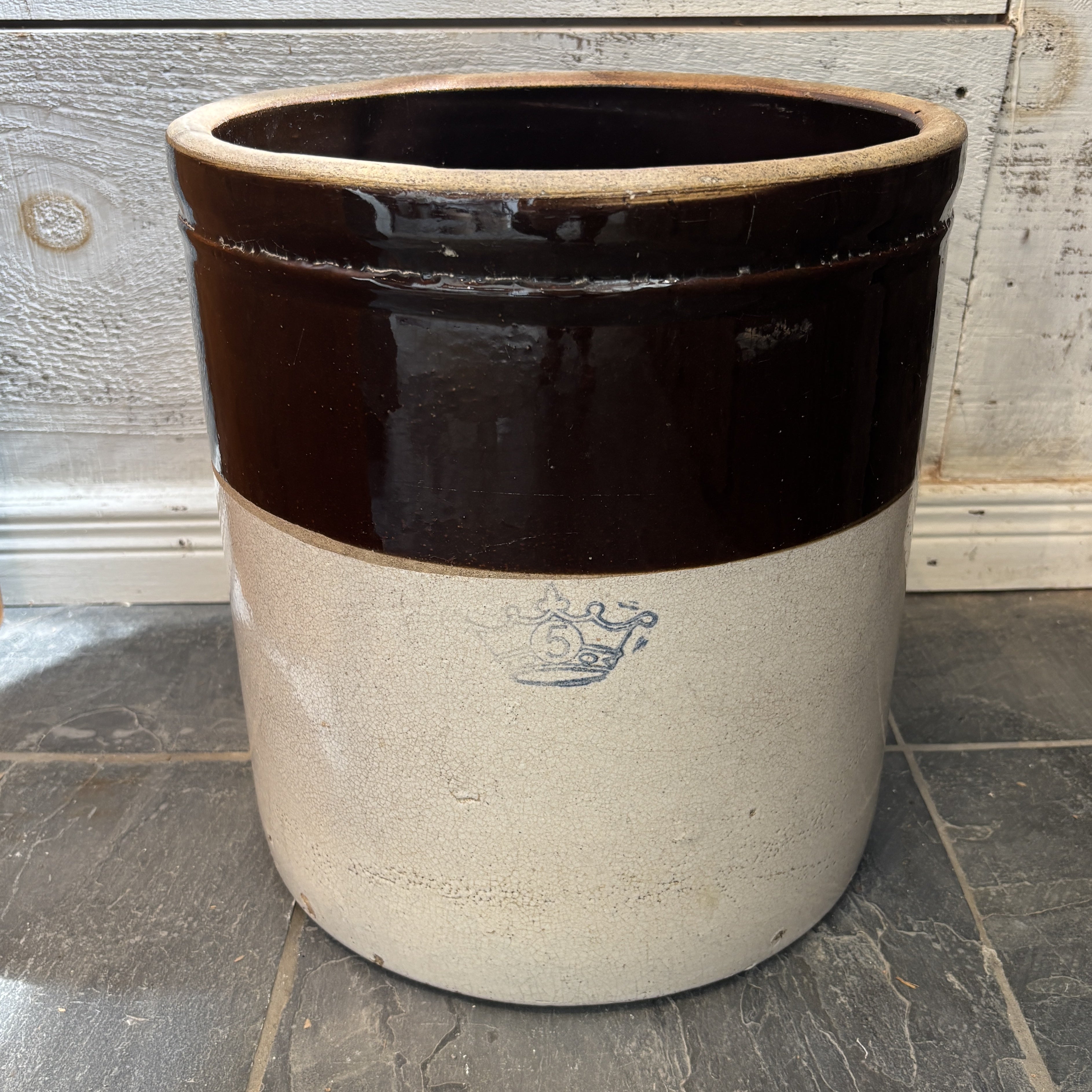 Vintage #5 Open Mouth Crock - Brown/Beige – TIN BARN MARKET