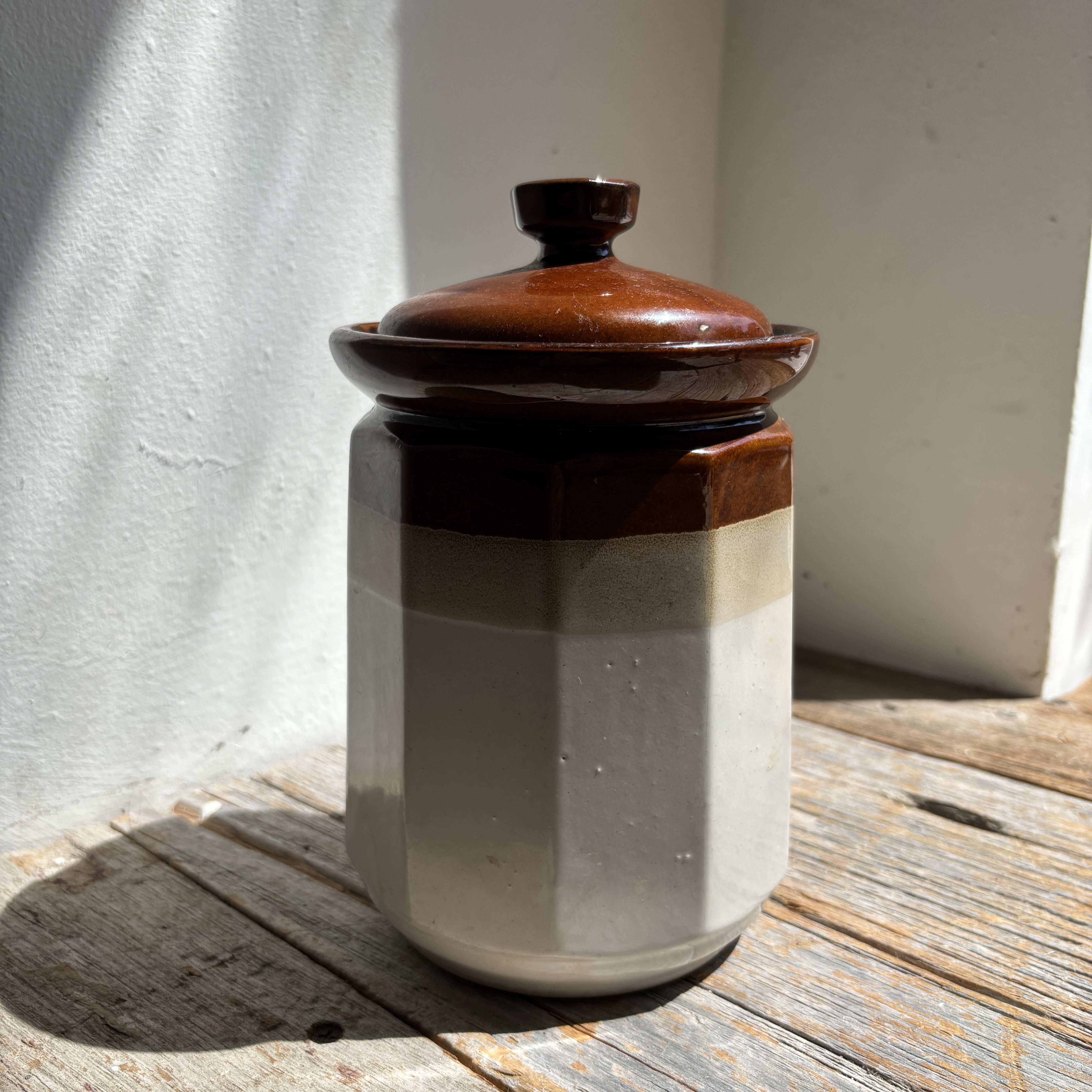 Vintage Tri-Colour Glazed Ceramic Canister – TIN BARN MARKET