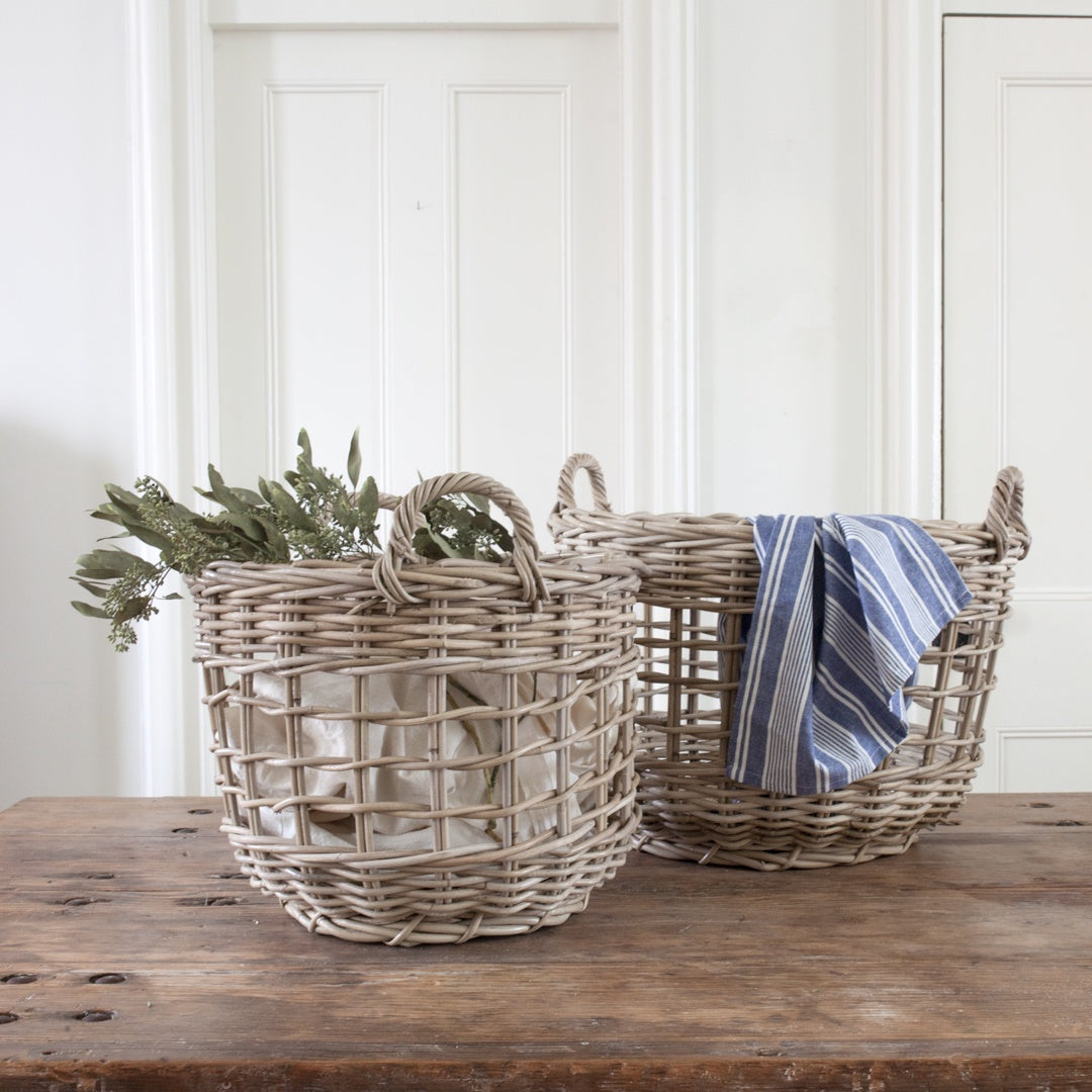 Open Weave Rattan Basket – TIN BARN MARKET